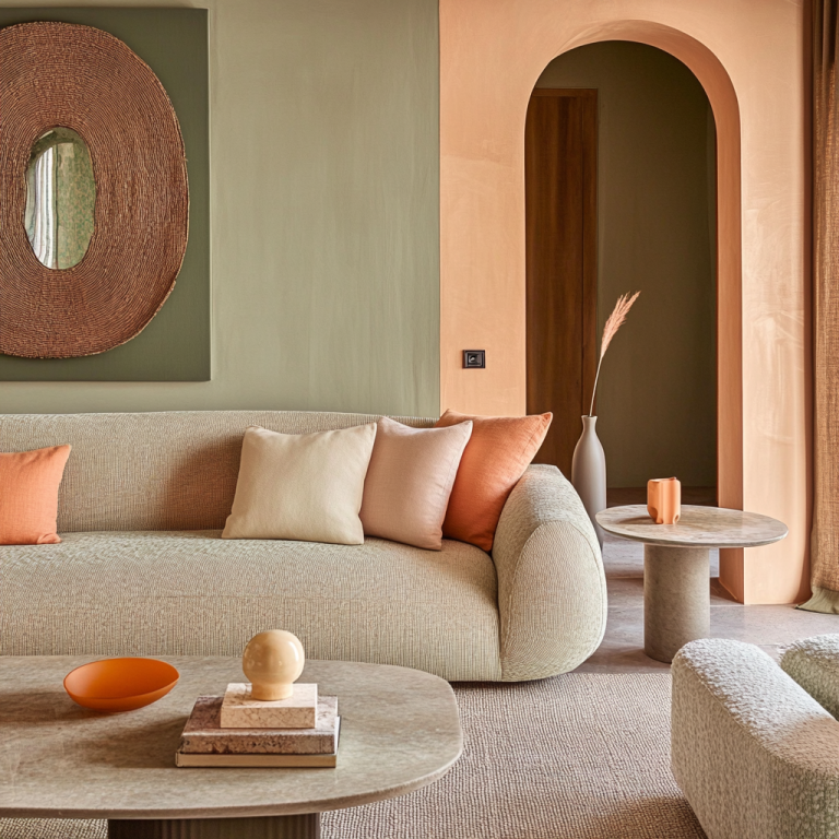 Peach colour combination ideas with matching shades for stylish wall paint