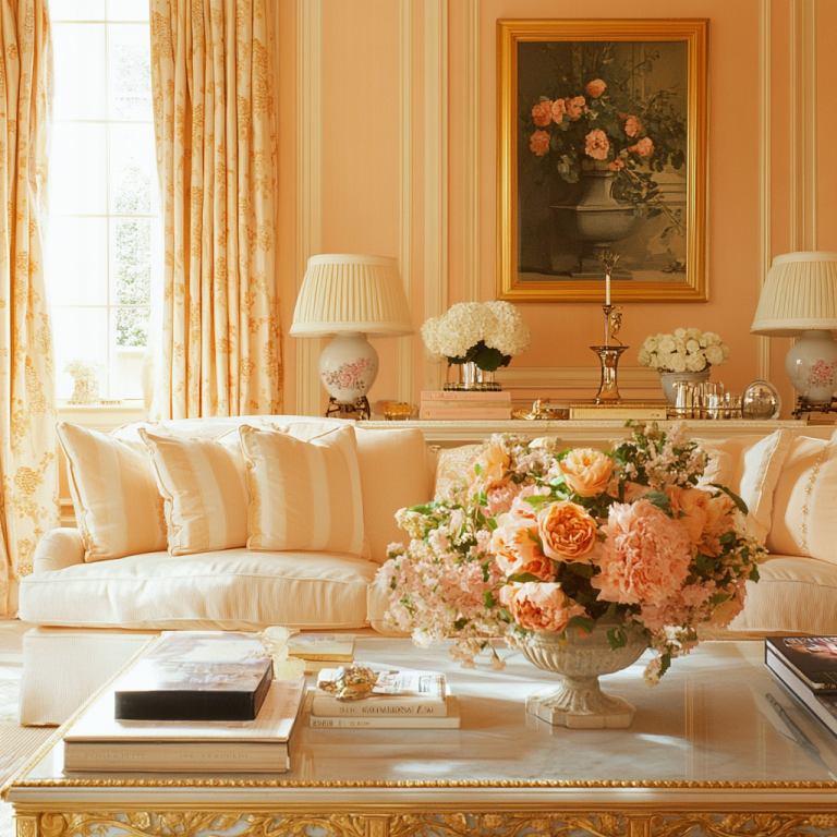 Peach colour combination ideas with matching shades for stylish wall paint