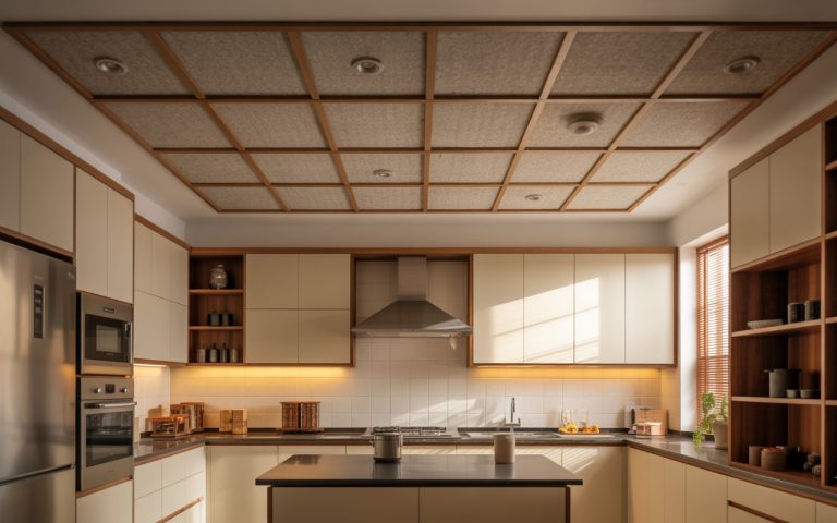 7 Kitchen False Ceiling Design for Noise-Free Cooking Bliss