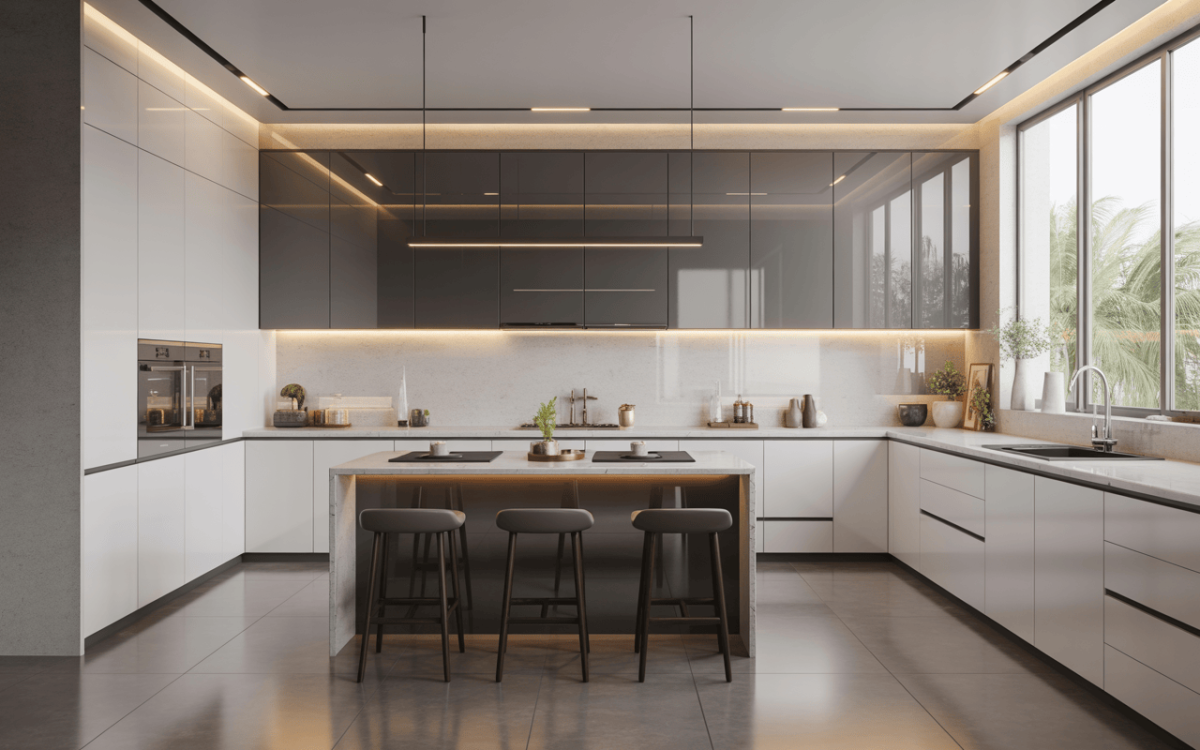 Acrylic Modular Kitchen Designs with Price and Layout Tips