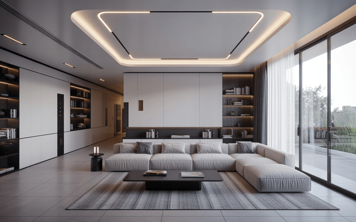POP Design for Living Room with Modern Ceiling & Wall Ideas