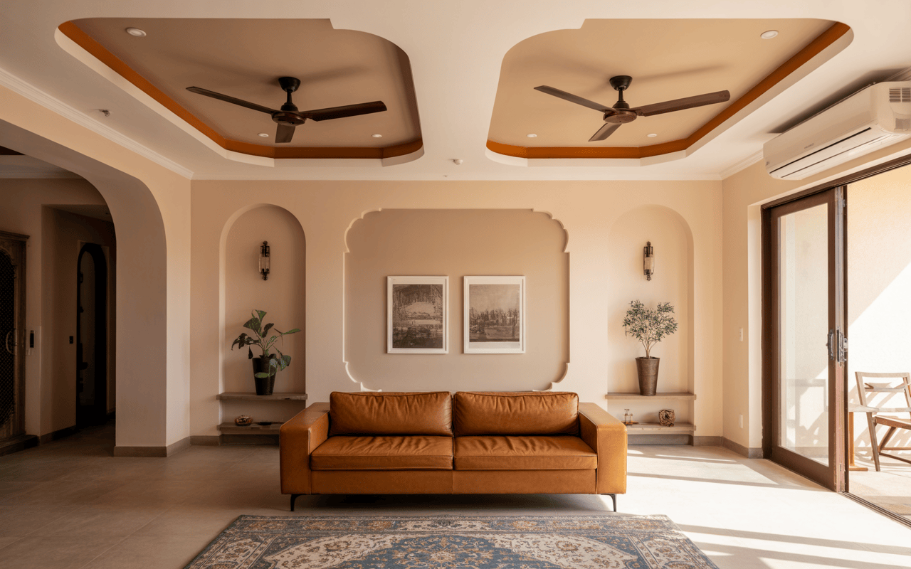 POP Design for Living Room with Modern Ceiling & Wall Ideas