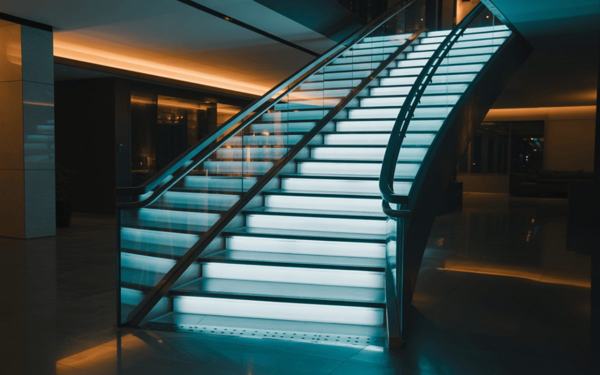 Glass Staircase Design for Modern Space-Saving Indian Homes