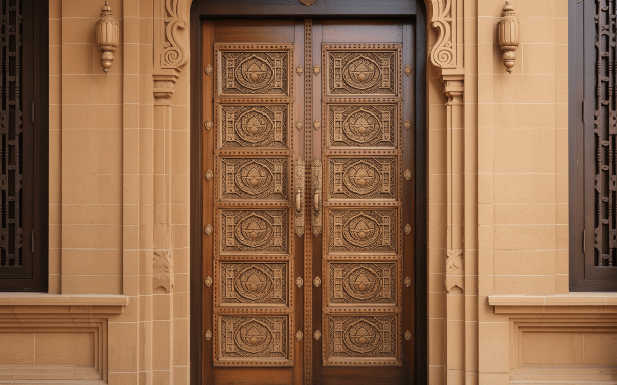 Simple Main Door Design for Secure and Stylish Indian Entrances