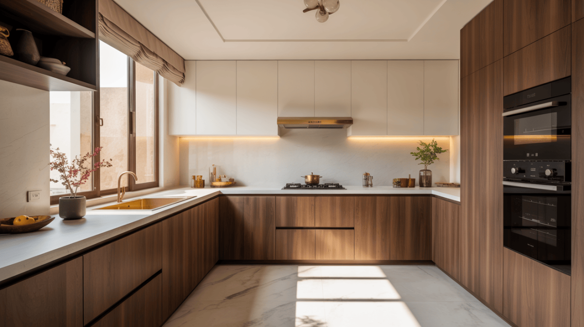 Smart l shaped kitchen cabinets with efficient cabinet layout ideas for ...